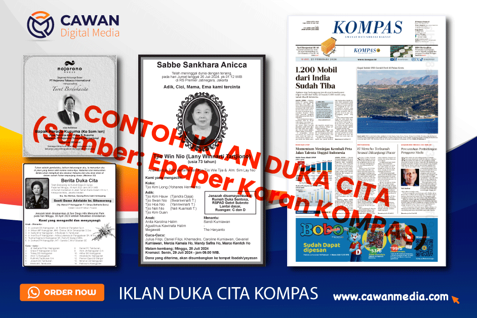 Harga Iklan Duka Cita Kompas 2026: Tarif & Cara Pasang